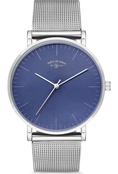 Aqua di Polo Erkek Gümüş Hasır Kordonlu Analog Kol Saati A8772 Aqua di Polo Erkek Gümüş Hasır Kordonlu Analog Kol Saati A8772