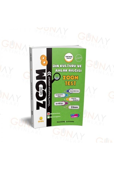 Günay Yayınları 8. Sınıf Zoom Serisi Din Kültürü Ve Ahlak Bilgisi Soru Bankası