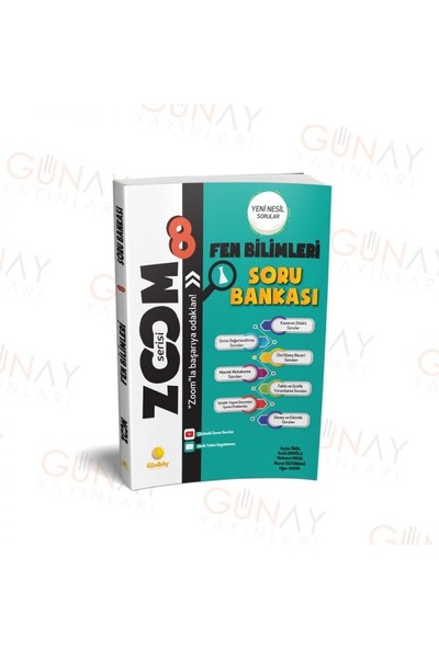 Günay Yayınları 8. Sınıf Zoom Serisi Fen Bilimleri Soru Bankası