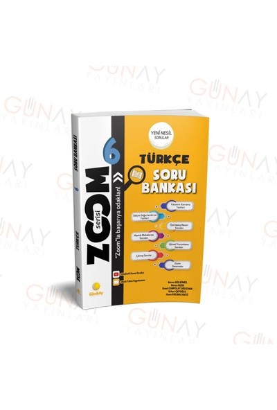 Günay Yayınları 6. Sınıf Zoom Serisi Türkçe Soru Bankası