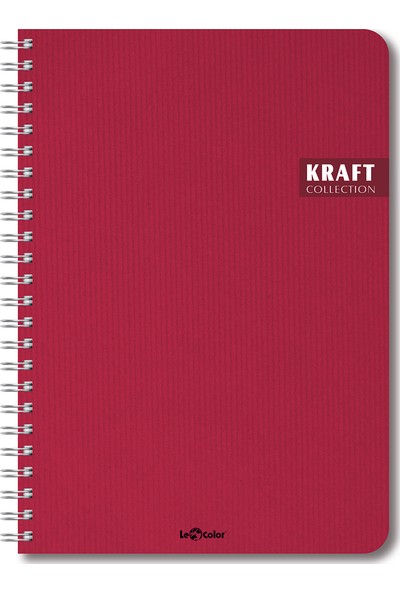 Kraft Ofis Defter Spiralli Kareli Kırmızı