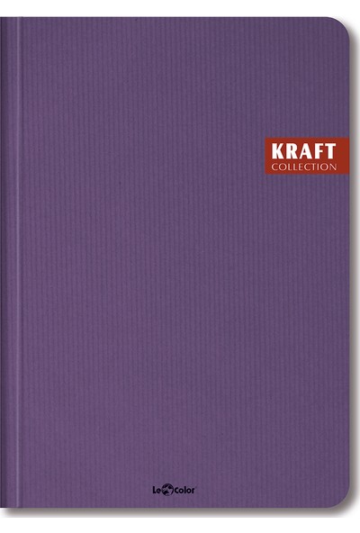 Le Color Kraft Ciltli 17 x 24 Kareli Defter Mor