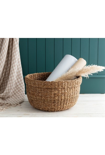 Madame Coco Brune Büyük Hasır Sepet - Toprak Madame Coco Brune Büyük Hasır Sepet - Toprak