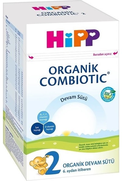 Hipp 2 Organik Combiotic Devam Sütü 800 gr Hipp 2 Organik Combiotic Devam Sütü 800 gr