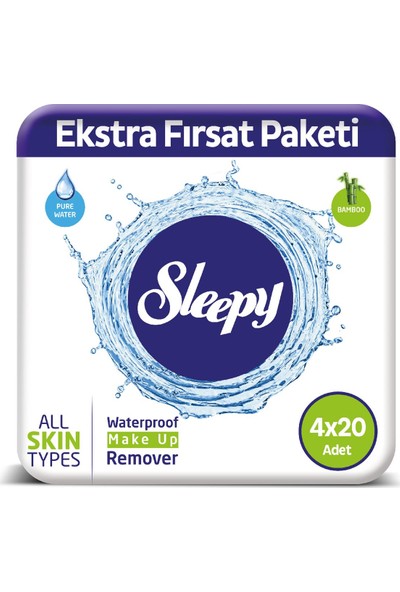 Sleepy Makyaj Temizleme Mendili 4 x 20 Adet Sleepy Makyaj Temizleme Mendili 4 x 20 Adet