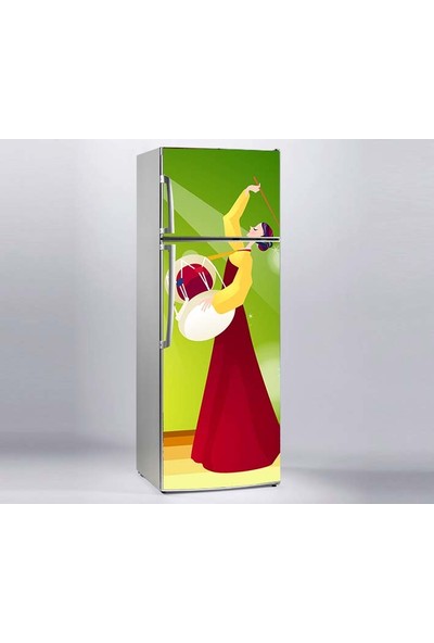 Jasmin Buzdolabı Sticker Kız Retro Jasmin Buzdolabı Sticker Kız Retro