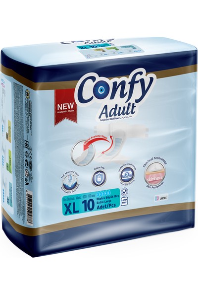 Confy Adult Yetişkin Bezi Extralarge 10'lu Confy Adult Yetişkin Bezi Extralarge 10'lu