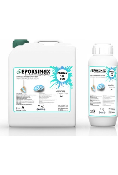 Epoksimax Aksesuar ve Hobi Epoksi Reçine 102 Fun 3 kg