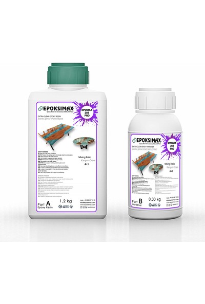 Epoksimax Masa ve Sehpa Için Epoksi Reçine 203 Pro 1,5 kg