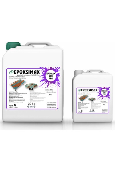 Epoksimax Masa ve Sehpa Için Epoksi Reçine 203 Pro 25 kg Epoksimax Masa ve Sehpa Için Epoksi Reçine 203 Pro 25 kg