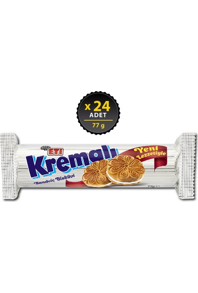 Eti Kremalı Bisküvi 77 g x 24 Adet Eti Kremalı Bisküvi 77 g x 24 Adet