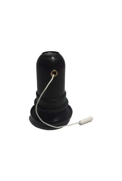 Örgün E27 Ipli Siviçli Duy Abajur ve Lambader Için De Uygun Siyah