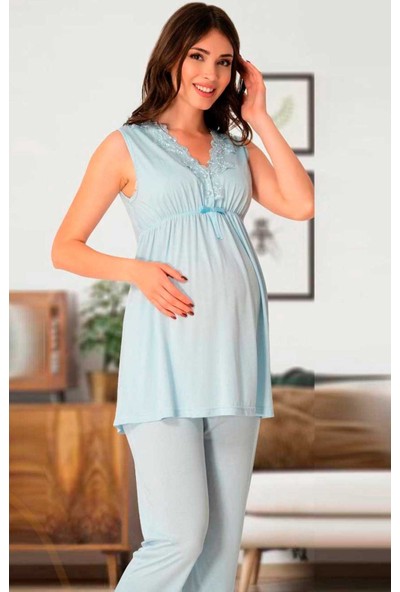 Görsin Hamile Tunik Mavi XL