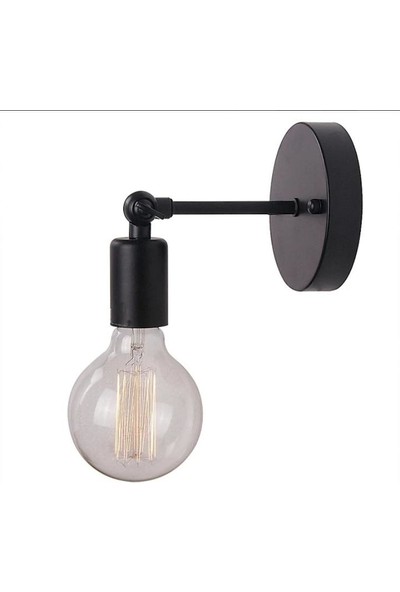 Rys Retro Metal Siyah Mafsallı Dekoratif Duvar Aplik Rys Retro Metal Siyah Mafsallı Dekoratif Duvar Aplik