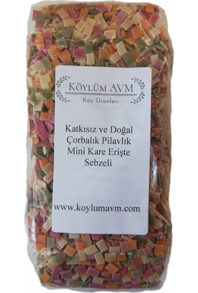 Köylüm Avm Çorbalık Pilavlık Mini Kare Erişte Sebzeli 500 gr Köylüm Avm Çorbalık Pilavlık Mini Kare Erişte Sebzeli 500 gr