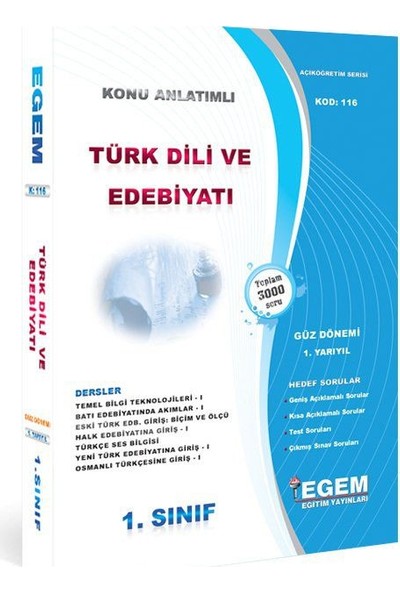Egem Yayınları Türk Dili ve Edebiyatı 1.Sınıf 1.yy Güz Tüm Dersler Konu Anlatımlı Soru Bankası Egem Yayınları Türk Dili ve Edebiyatı 1.Sınıf 1.yy Güz Tüm Dersler Konu Anlatımlı Soru Bankası