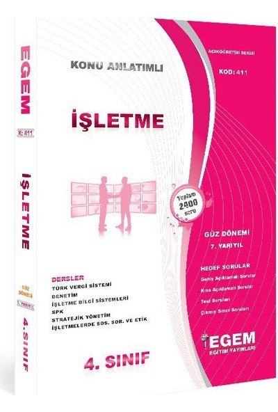 Egem Yayınları Işletme 4.Sınıf 7.yy Güz Tüm Dersler Konu Anlatımlı Soru Bankası Egem Yayınları Işletme 4.Sınıf 7.yy Güz Tüm Dersler Konu Anlatımlı Soru Bankası