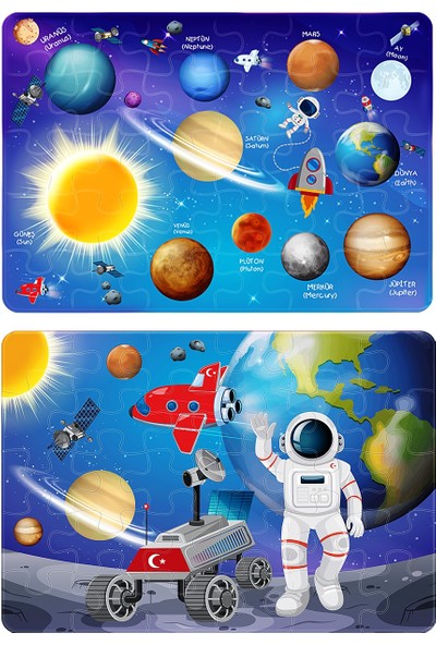 Md Puzzle Uzay Temalı Çocuk Puzzle 60 Parça Md Puzzle Uzay Temalı Çocuk Puzzle 60 Parça