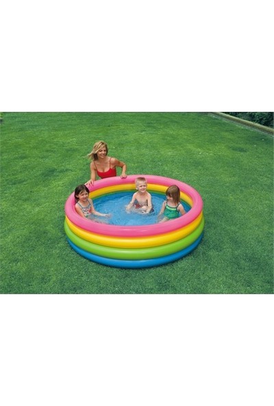 İntex 4 Halkalı Renkli Büyük Boy Çocuk Havuzu (168 Cm x 46 Cm)