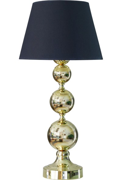 Vinner Gold Kaplama 3'lü Küre Abajur - Siyah