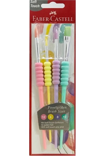 Faber-Castell Soft Touch Fırça Seti Pastel Renkler 4'lü Faber-Castell Soft Touch Fırça Seti Pastel Renkler 4'lü