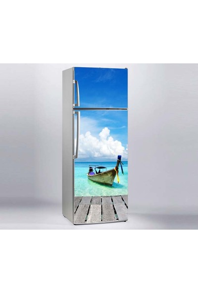Jasmin Buzdolabı Sticker Tekne Deniz