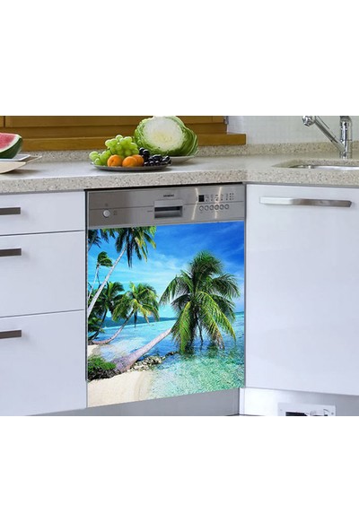 Jasmin Bulaşık Makinesi Sticker Deniz Ağaçlar