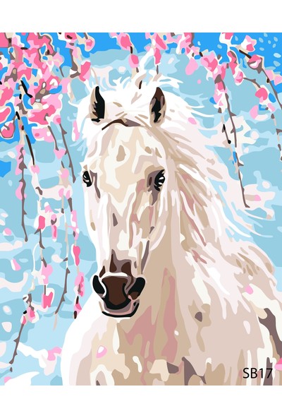 Plus Hobby SB17 Beyaz At - Sayılarla Boyama Seti 40 x 50 cm Plus Hobby SB17 Beyaz At - Sayılarla Boyama Seti 40 x 50 cm