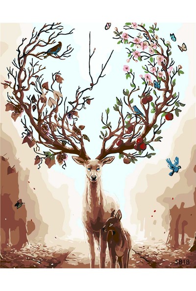 Plus Hobby SB18 Dört Mevsim Geyik - Sayılarla Boyama Seti 40 x 50 cm Plus Hobby SB18 Dört Mevsim Geyik - Sayılarla Boyama Seti 40 x 50 cm