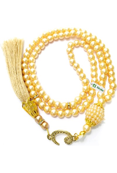 Aleyha1 İnci Tesbih Altın Renkli