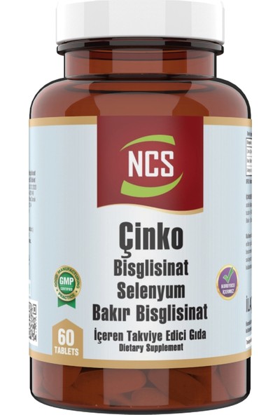 Ncs Çinko Bisglisinat & Bakır Selenium 60 Tablet