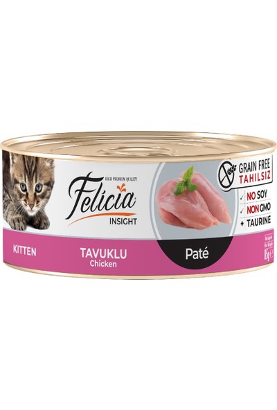 Felicia Tahılsız Tavuklu Kıyılmış Yavru Kedi Konservesi 85 gr