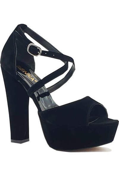 İlgipark Kadın Siyah Süet Yüksek 12 Cm Topuklu Platform Ayakkabı