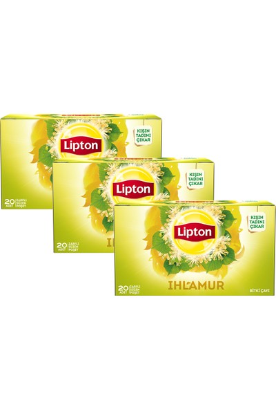 Lipton Bardak Poşet Bitki Çayı Ihlamur 20'Li x 3 Adet Lipton Bardak Poşet Bitki Çayı Ihlamur 20'Li x 3 Adet