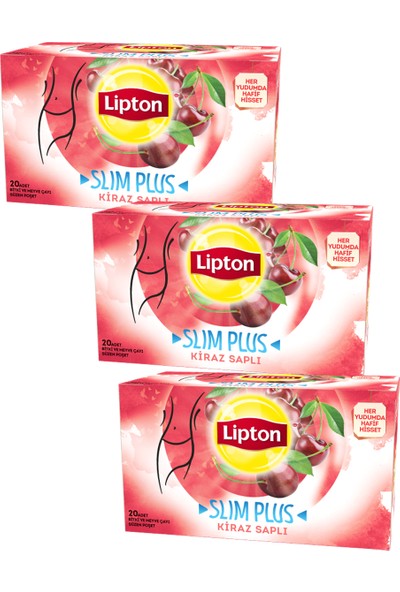 Lipton Bardak Poşet Bitki Ve Meyve Çayı Kiraz Saplı 20'Li x 3 Adet Lipton Bardak Poşet Bitki Ve Meyve Çayı Kiraz Saplı 20'Li x 3 Adet
