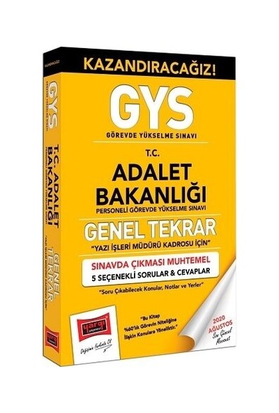 Yargı Yayınevi GYS Adalet Bakanlığı Yazı İşleri Kadrosu İçin Genel Tekrar Yargı Yayınevi GYS Adalet Bakanlığı Yazı İşleri Kadrosu İçin Genel Tekrar