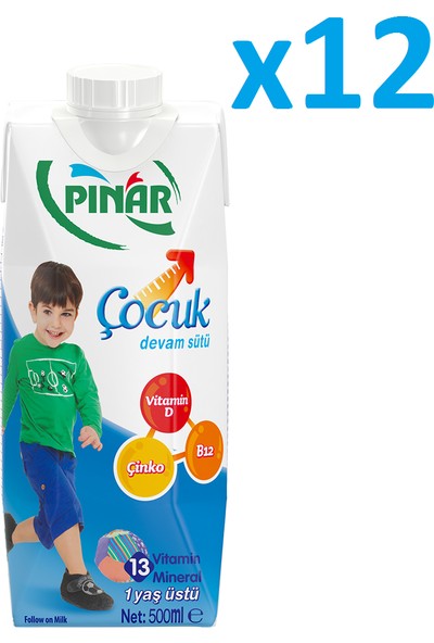 Pınar Çocuk Devam Sütü 500 ml 12LI