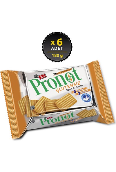 Eti Pronot Glutensiz Bebek Bisküvisi 180 g x 6 Adet Eti Pronot Glutensiz Bebek Bisküvisi 180 g x 6 Adet