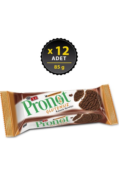 Eti Pronot Glutensiz Kakaolu Kurabiye 85 g x 12 Adet Eti Pronot Glutensiz Kakaolu Kurabiye 85 g x 12 Adet