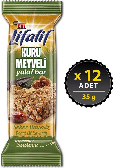 Eti Lifalif Kuru Meyveli Yulaf Bar 35 g x 12 Adet