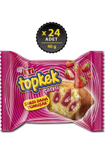 Eti Topkek Çilekli 40 g x 24 Adet Eti Topkek Çilekli 40 g x 24 Adet