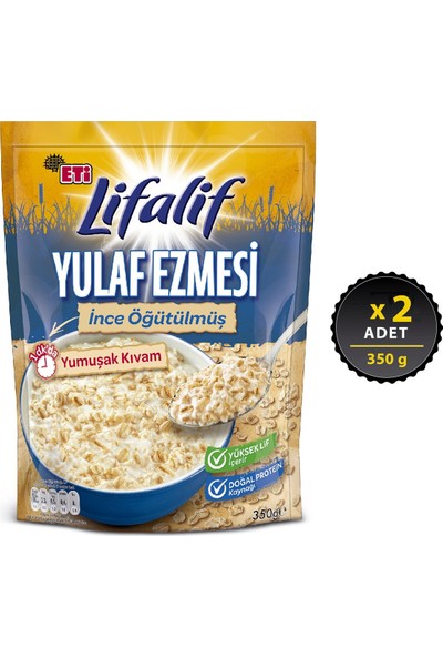 Eti Lifalif İnce Öğütülmüş Yulaf Ezmesi 350 g x 2 Adet