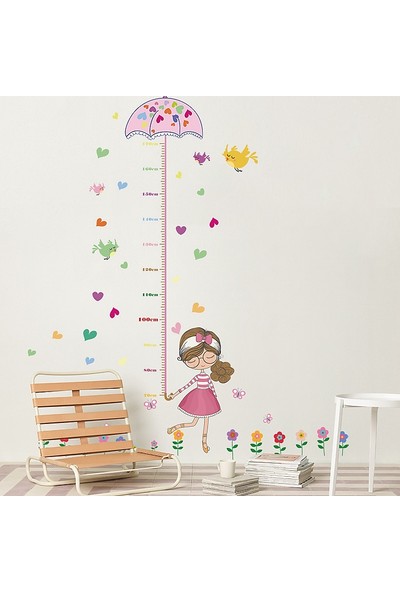 Crystal Kids Kız Çocuk Bebek Odası Dekorasyonu Boy Ölçen Duvar Süsü Sticker