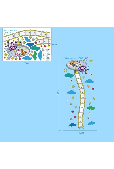 Crystal Kids Uzay Mekiği Boy Ölçen Bebek Odası Dekoru Duvar Süsü Sticker Crystal Kids Uzay Mekiği Boy Ölçen Bebek Odası Dekoru Duvar Süsü Sticker