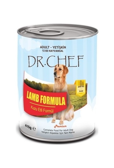 Dr.chef Kuzu Etli Köpek Konservesi 415 gr x 12 Adet Dr.chef Kuzu Etli Köpek Konservesi 415 gr x 12 Adet