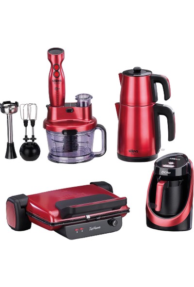 Stilevs 80042 Yakamoz 4lü Elektronik Çeyiz Seti Vişne