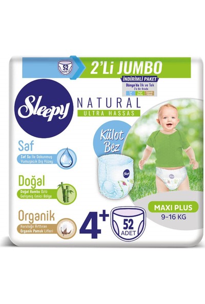 Sleepy Külot Bez 4+ Numara Max Plus 2'Li Jumbo 9 - 16 Kg Sleepy Külot Bez 4+ Numara Max Plus 2'Li Jumbo 9 - 16 Kg