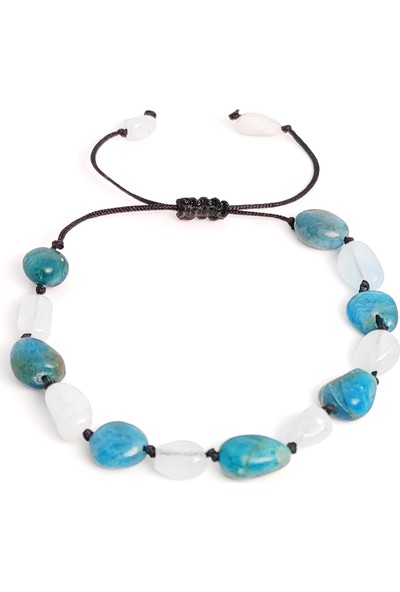 Taş Rüyası Akuamarin Apatit Örme Bileklik Taş Rüyası Akuamarin Apatit Örme Bileklik