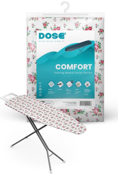Dose Comfort Ütü Masası Kılıfı Bezi Örtüsü %100 Pamuk, Kalın Keçeli, Lastikli, 140x50 cm Dose Comfort Ütü Masası Kılıfı Bezi Örtüsü %100 Pamuk, Kalın Keçeli, Lastikli, 140x50 cm
