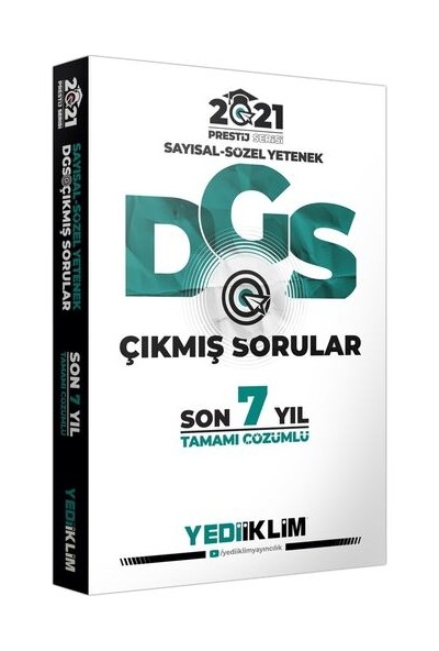 Yediiklim Yayınları 2021 Prestij Serisi DGS Tamamı Çözümlü Son 7 Yıl Çıkmış Sorular